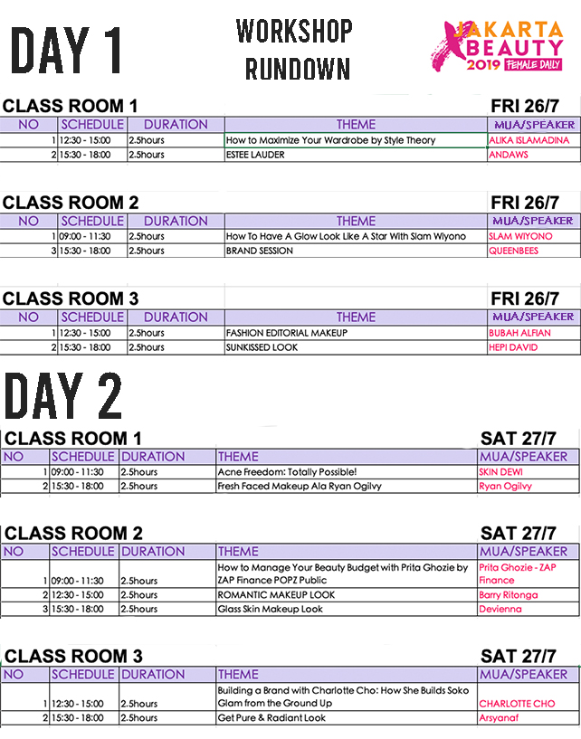 Female Daily Editorial - Rundown Workshop Jakarta X Beauty 2019!